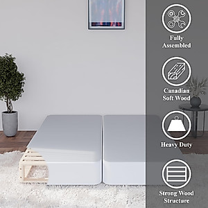 Greaton 8-Inch Fully Assembled Split Wood Traditional Box Spring/Foundation For Mattress, Queen