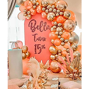 141Pcs Orange and Gold Balloon Garland Arch Kit-Cream White Orange Gold Balloons for Wedding Decoration Baby Shower Decorations Birthday Party Decoration