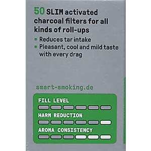 actiTube Aktivkohlefilter 50er Schachtel 4 x Slim Activated Carbon, 4 x 50 = 200 Filters, 1-Pack, Silver, Count