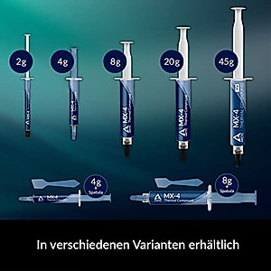 ARCTIC MX-4 (incl. Spatula, 8 g) - Premium Performance Thermal Paste for All Processors (CPU, GPU - PC), Very high Thermal Conductivity, Long Durability, Safe Application