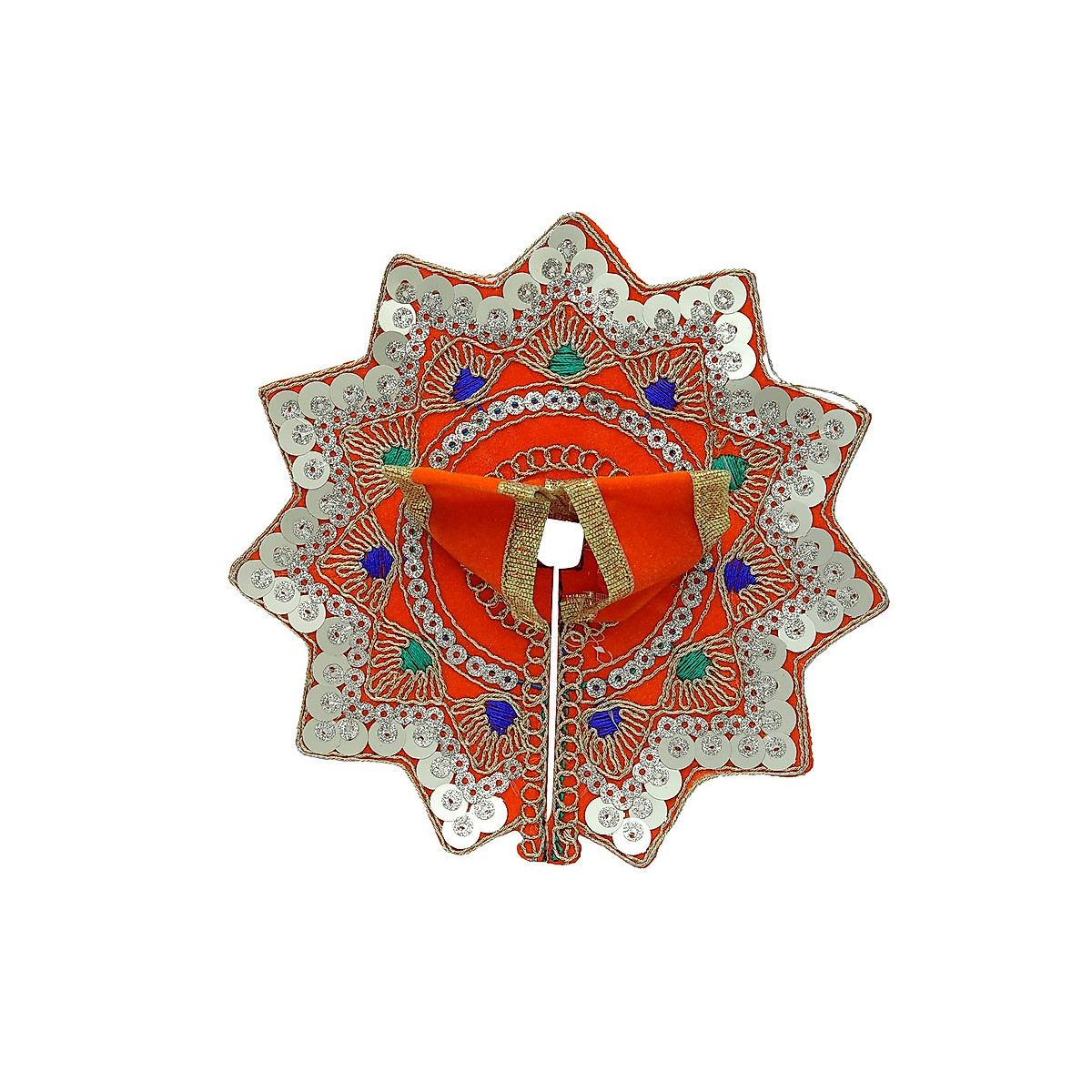 Aditri Creation Set of 2 Ladoo Laddu Gopal Dress Cloth Bhagwan Poshak of Indian God Bal Krishna Dev Vastra for Metal Idol Statue Traditional Holi Festival Decoration(Size:-1-2 No.Dia:-6")(Orange,Red)