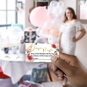 Diaper Raffle Sign,Diaper Raffle Baby Shower Game Kit (1 Standing Sign + 50 Guessing Cards),Baby Showers Decorations,Card for Baby Shower Game to Bring a Pack of Diapers-XN21