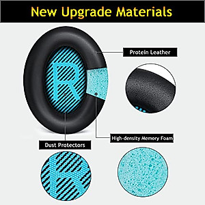 BINGLE Upgraded QC25 Replacement Ear Pads for Bose Sound Insulation Bose Quietcomfort 25 QC15 QC25 QC2 QC35/Ae2 Ae2i Ae2w/ SoundLink & SoundTrue Around-Ear Series Replacement Ear Cushion Black