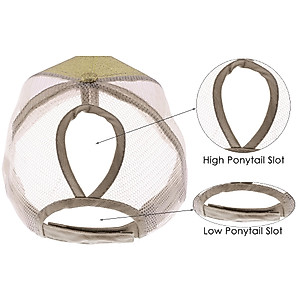 Anna-Kaci Womens Baseball Cap Glitter Ponytail Hat High Messy Bun Ponycap Trucker Dad Hat, Gold