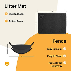 Litter-Robot 3 Accessory Kit by Whisker - Includes LitterTrap Mat, Grey Ramp, Fence, OdorTrap Pod + 1 Pack, for Use with Litter-Robot 3, The Automatic, Self-Cleaning Cat Litter Box