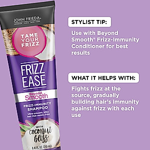 John Frieda Frizz-Immunity Shampoo with Pure Coconut Oil - Prevents Frizz and Anti-Humidity, 8.45 Ounces
