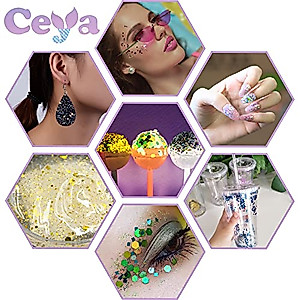 Ceya Holographic Chunky Glitter 4.2oz/ 120g Red Craft Glitter Powder Mixed Chunky Fine Flakes Iridescent Nail Sequins for Nail Art, Hair, Epoxy Resin, Tumblers, Slime, Painting, Festival Decor