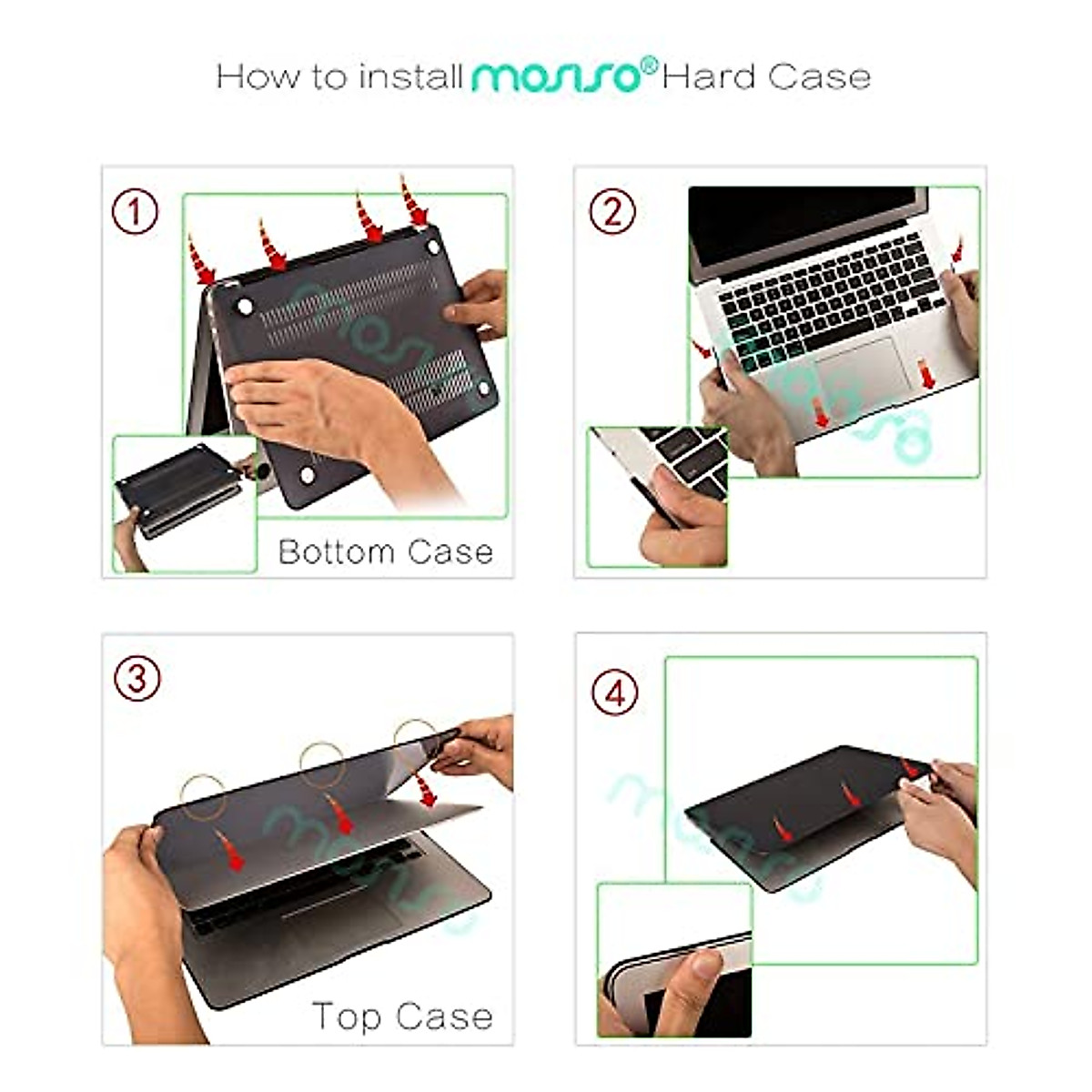 MOSISO Compatible with MacBook Air 13 inch Case (A1369 A1466, Older Version 2010-2017 Release), Plastic Hard Shell Case & Sleeve Bag & Keyboard Cover & Webcam Cover & Screen Protector, Clear&Gray
