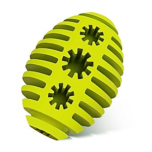 SCHITEC Dog Chew Toy, Interactive Treat Dispenser Puzzle Toys Bully Stick Holder for Medium Large Dogs, Tough Rubber Teething Enrichment Dog Ball
