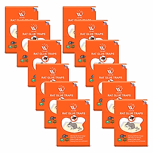 WBM Home Rat Pads, Enhanced Stickiness, Equipped with Protective Cover Glue Traps, 12 Count, Small