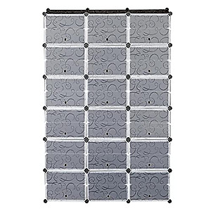 Expandable Shoe Storage Cabinet - 12 Tier Portable Closet Organizer with 72 Pair Capacity 36 Grids Tower Rack Shelf for Heels Boots Slippers - Black