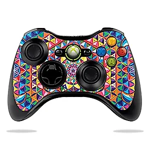 MightySkins Skin Compatible with Microsoft Xbox 360 Controller - Rainbow Kaleidoscope | Protective, Durable, and Unique Vinyl wrap cover | Easy to Apply, Remove, and Change Styles | Made in The USA