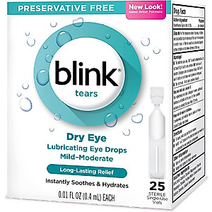 blink Tears Lubricating Eye Drops Mild-Moderate Dry Eye 25 Each,0.01 Fl Oz (Pack of 25)