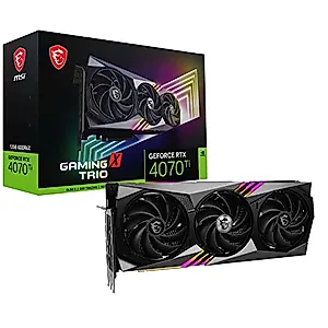 MSI Gaming GeForce RTX 4070 Ti 12GB GDRR6X 192-Bit HDMI/DP Nvlink Tri-Frozr 3 Ada Lovelace Architecture Graphics Card (RTX 4070 Ti Gaming X Trio 12G)