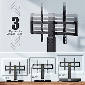 Universal TV Stand for 32-80 Inch LCD/LED/OLED TVs Tabletop TV Stand Base with VESA up to 600x400mm Height Adjustable TV Stand Mount Holds up to 99lbs with Tempered Glass- APTVS07