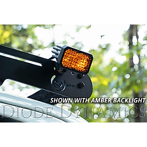 Diode Dynamics Stage Series 2in SAE Yellow Sport Standard LED Pod (pair), Spot w/Amber Backlight