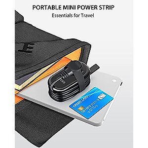 Travel Power Strip with USB Ports, Portable Small Power Strip with 4FT Wrapped Flat Plug Extension Cord, 2 Outlets 3 USB Ports(1 USB C), Non Surge Protector for Cruise Ship Hotel