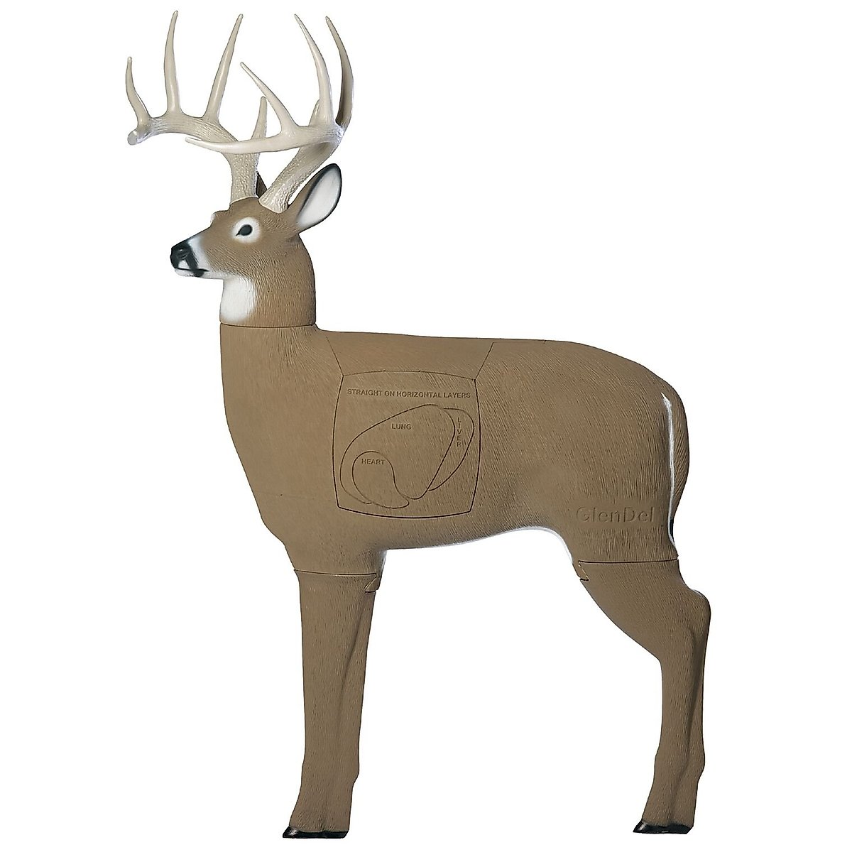 GLENDEL Buck 3D Archery Target with Replaceable Insert Core, GlenDel Buck w/4-sided Insert, Brown