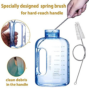 Patented Water Bottle Sponge Cleaner Brush Set-17” Long Soft Tip Flexible Bendable Cleaning Washer Scrubber for Big 1 Gallon/128 oz Water Jug, Half Gal/64oz Hydrojug,Pitcher- 90 Degree Angle Curved