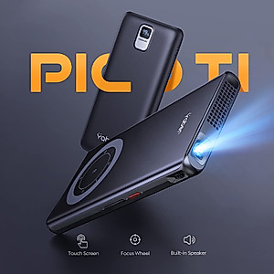 YABER Pico T1 Mini Pocket Projector with WiFi and Bluetooth, Portable Projector with Power Bank 0.52" Ultra-Thin Outdoor Movie Projector, 1080P Support Built-in Speaker, Compatible w Phone/iPad/Laptop