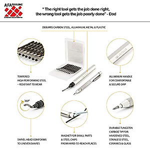 AFA Tooling - Deburring Tool with 11 High Speed Steel Blades and Tungsten Carbide Scribe - Works on Metal, Resin, PVC Pipes, Copper, Plastic and 3D Printed Edges - Plumbing & 3D Printing Tool