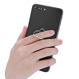 Cobee Finger Kickstand Cell Phone Ring, 2pcs Flower Shaped Transparent Phone Ring Holders, Bling Phone Ring Holder, 360 Degree Rotation Clear Glitter Finger Mount Cell Phone Finger Holder