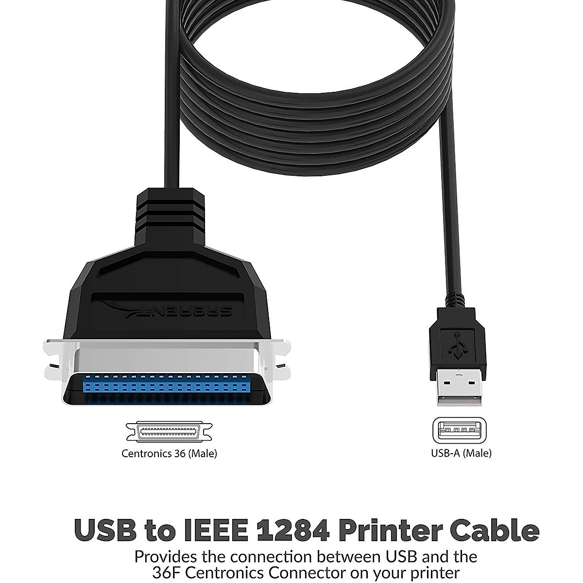 SABRENT USB to Parallel IEEE 1284 Printer Cable Adapter (CB-CN36)