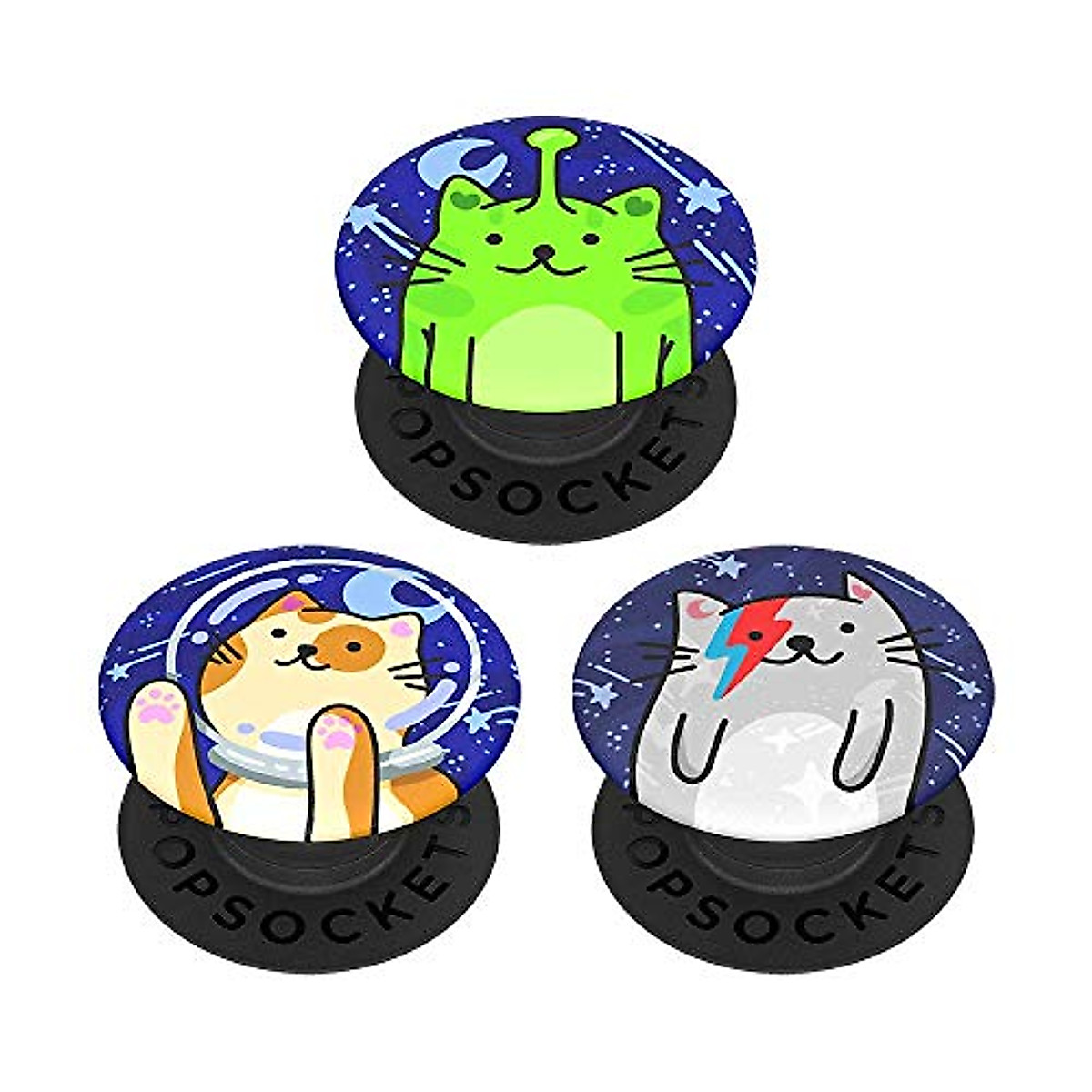 PopSockets PopMinis: Mini Grips for Phones & Tablets (3 Pack) - Cosmo Cats