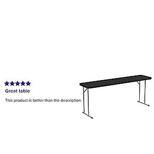 Flash Furniture 6-Foot Black Plastic Folding Training Table