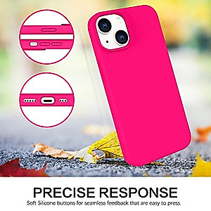 BENTOBEN Compatible with iPhone 14 Case, Soft Silicone Gel Rubber Bumper Microfiber Lining Hard Back Shockproof Protective Phone Cover for iPhone 14 6.1", Hot Pink
