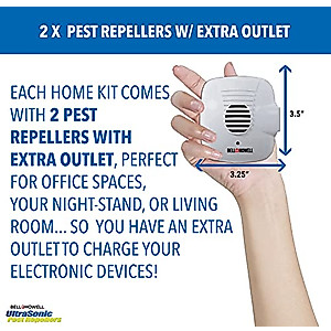 Bell and Howell Ultrasonic Pest Repeller Home Kit (Pack of 6), Ultrasonic Pest Repeller, Pest Repellent for Home, Bedroom, Office, Kitchen, Warehouse, Hotel, Safe for Human and Pet