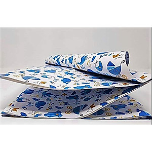 Gift Wrapping Paper 30" x 84" Sheet Vintage Style (Baby Boy)