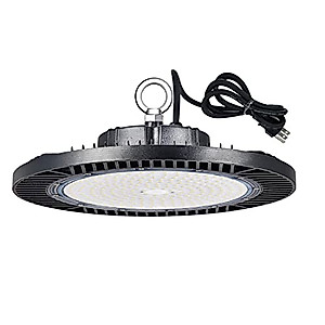150W UFO LED High Bay Light, 21,000lm (Eqv.600W MH/HPS), 100-277V, 5000K Daylight LED High Bay Lights Fixture 5' Cable with US Plug for Workshop, Warehouse, Barn, Garage - Pack of 1