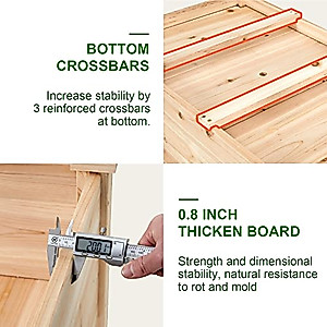 AMERLIFE Raised Garden Bed 48x30x24 Inch - Elevated Wooden Planter Box Stand with Legs for Vegetable Flower Herb Outdoor Gardening Backyard Patio,30 Inch Height 380 lbs Capacity