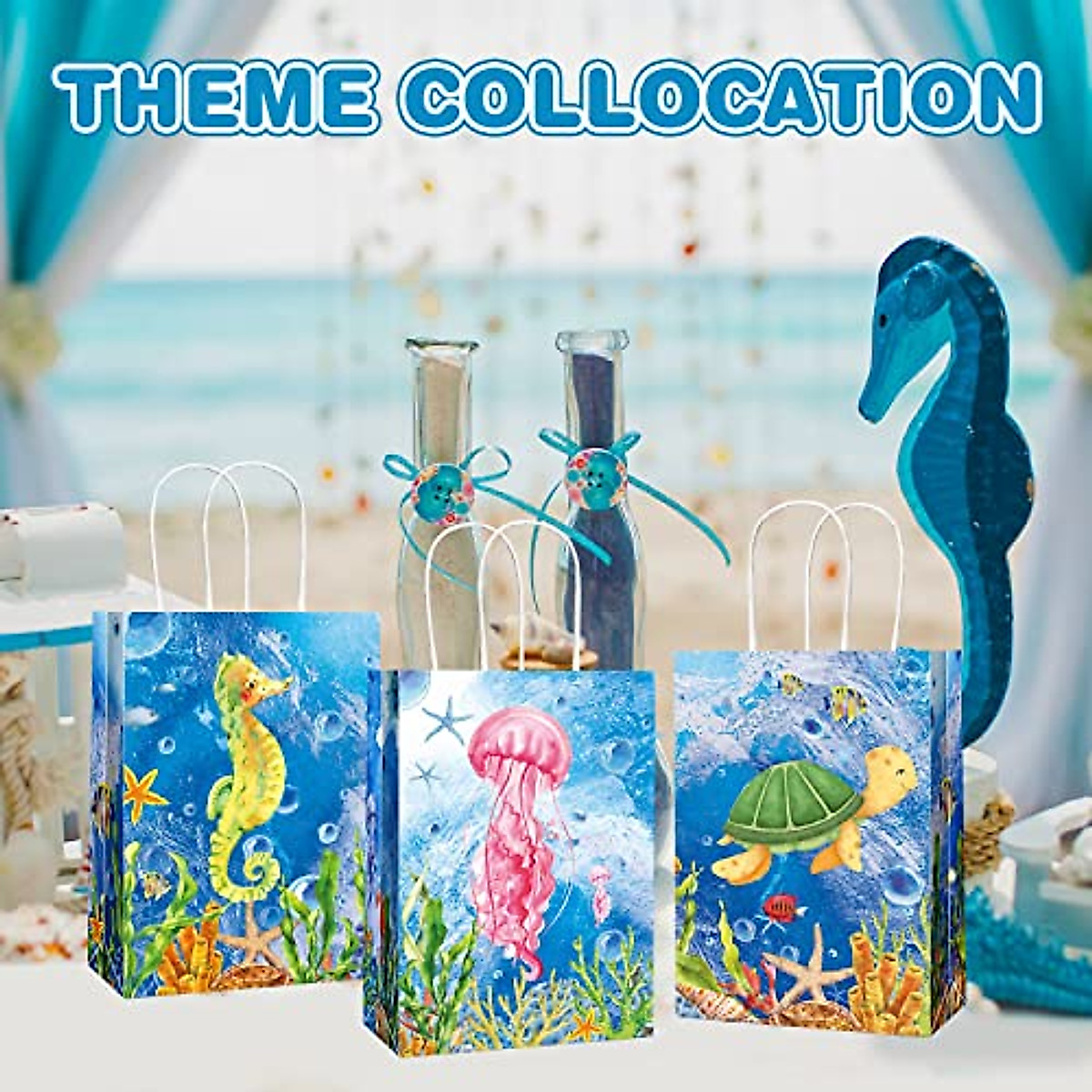 Colorful Sea Animals Party Gift Bags - 24 Pack