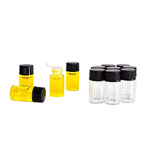 AGENIZ 50PCS 3ml Clear Glass Vials,Small Liquid Sample Bottle with Screw Caps and Plastic Stoppers,for Travel Mini Essential Oil Bottle, Sample Perfume Bottles (3ml)