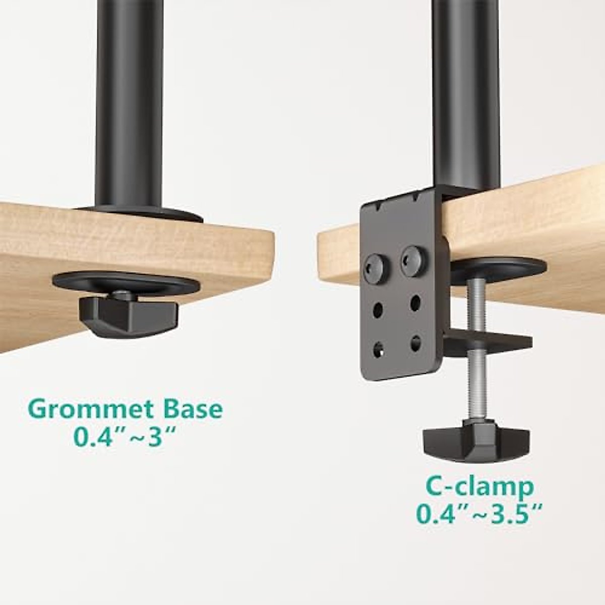 WALI Single Monitor Mount, Single Monitor Arm Desk Mount,Desk Monitor Stand, Holds Screen Up to 32inch, 22lbs, Adjustable Mount with C-CLAMP Designed for Home Office Application(M001), Black