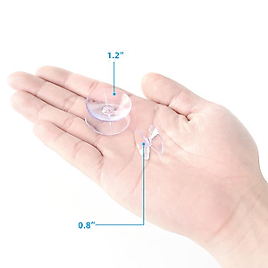 AQUANEAT 20 Pack 0.8/1.2 Inch Double Sided Suction Cups for Glass Table Top Home Organization (0.8 inch)