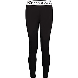 Calvin Klein Girls' Performance Stretch Legging, White Pop, 12-14