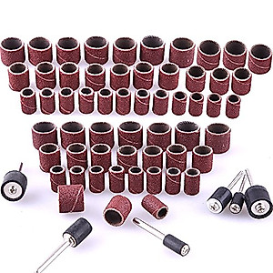 AUSTOR 384 Pieces Drum Sander Set Including 360 Pieces Nail Sanding Band Sleeves and 24 Pieces Drum Mandrels for Dremel Rotary Tool
