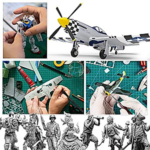 Testors Cement Plastic Model Glue Adhesive 2-Pack, 6 Fine Detail Miniatures Paint Brushes, Precision Crafting Knife with Extra Blades and Tips