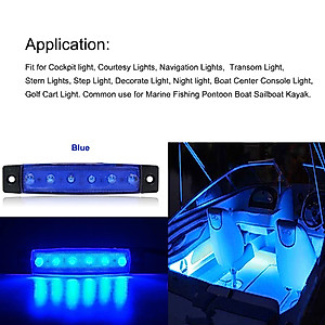 HONG 111 Marine Boat Lights, Utility Led Interior Lights for Boat Deck Courtesy Cockpit Decoration Light, 12V Waterproof Boat Navigation Lights for Bow and Stern, Kayak Lights (10 Pack) (Blue)