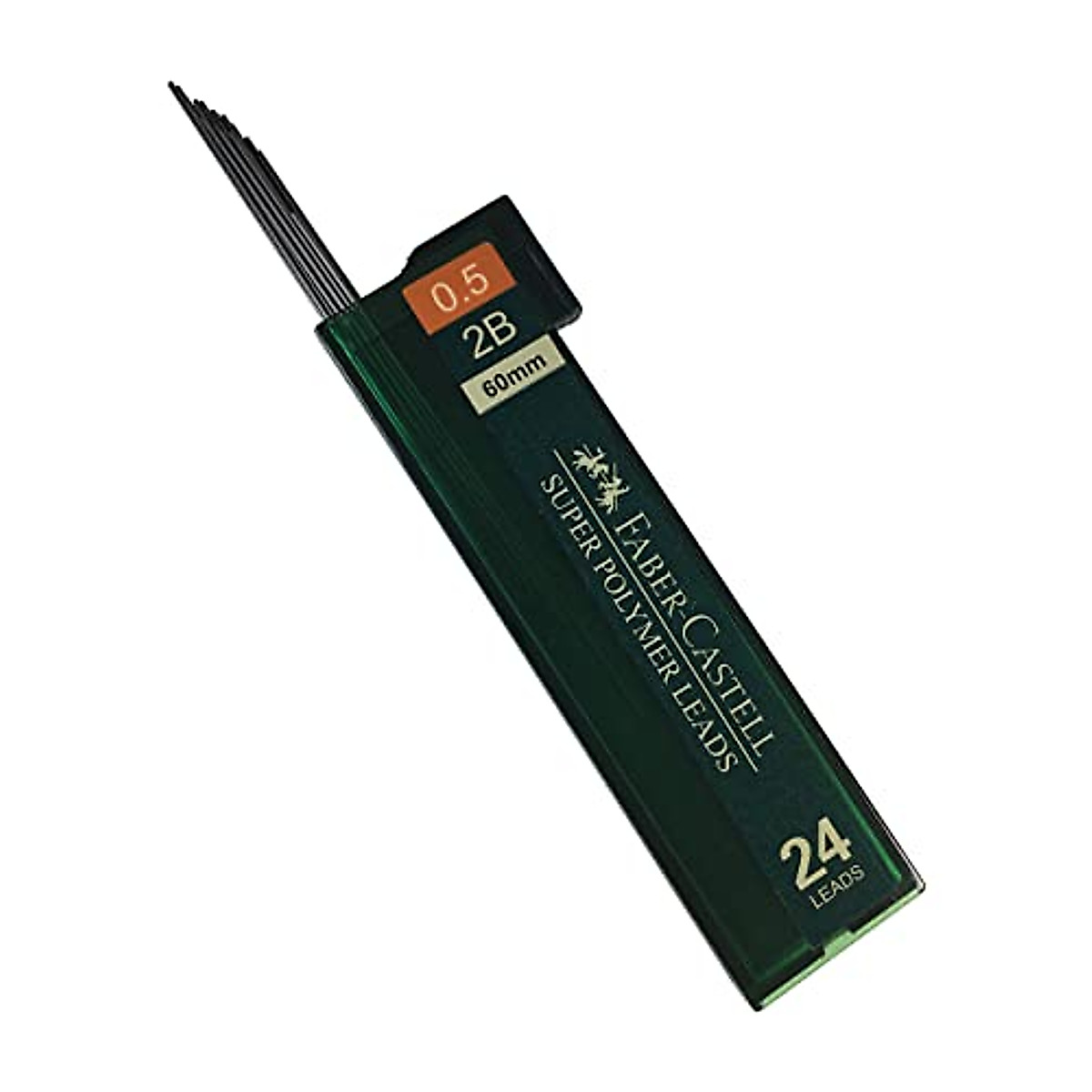 Faber-Castell 0.5 mm 2B Lead Refills Strong Dark Smooth Leads Mechanical Pencil Lead Refills (4 Tubes, 24 Leads Per Tube - Total 96 leads)
