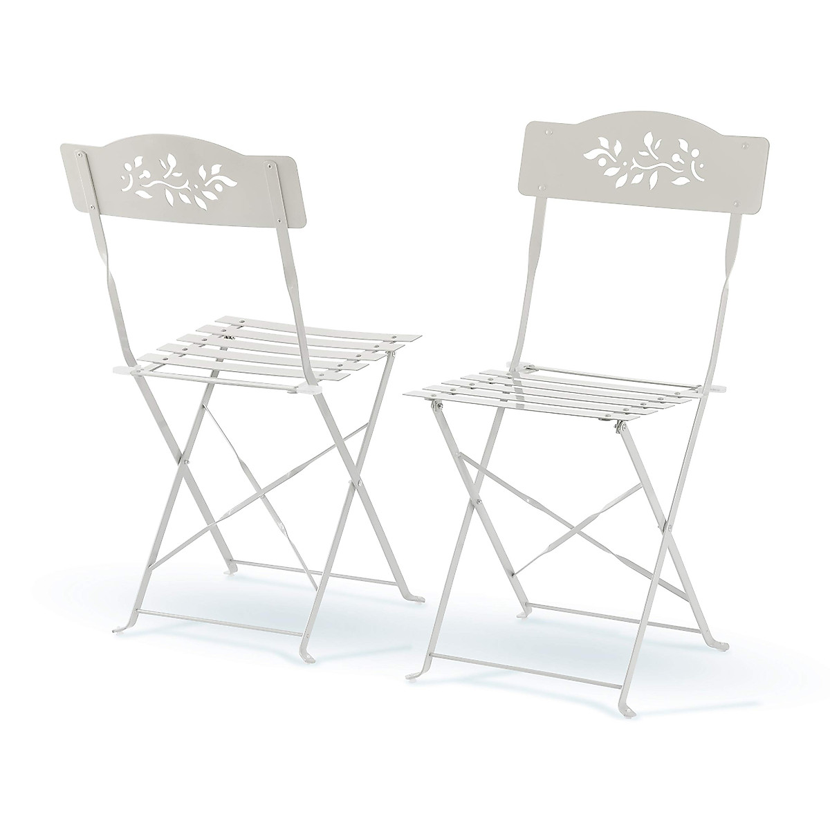 Alpine Corporation MSY100A-WT Alpine Bistro Set, Table: 24" L x 24" W x 28" H Chair: 17" L 18" W x 33" H, White