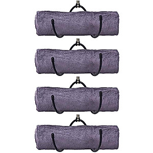 Universal Metal Adjustable Wall Rack, Wall Storage Mount Holder Shelf for Yoga Bolster, Yoga Mat Bag, Exercise Mat, Yoga Blocks, Yoga Mat Towel, Carrying Strap, Yoga Knee Pad, Foam Roller, Up to 20Lbs