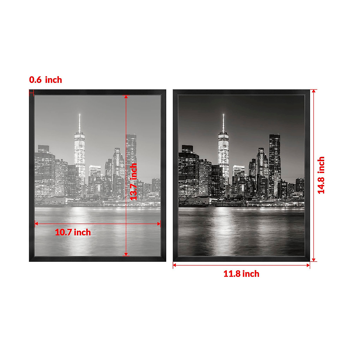 Annecy 11x14 Picture Frame Black（2 Pack）, 11 x 14 Picture Frame for Wall Decoration, Classic Black Minimalist Style Suitable for Decorating Houses, Offices, Hotels