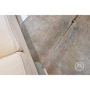Genuine Grey Beige Cowhide Rug Large 6 x 6-7 ft. 180 x 220 cm