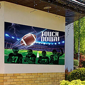 Football Party Decoration Supplies, Large Fabric Football Scene for Touch Football Down Party Supplies, Football Field Photo Booth Backdrop Banner Background Football Themed Supplies