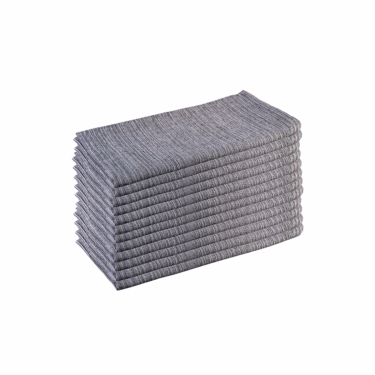 Neolino 100% Cotton Premium Quality 20 x 20 Inches Dinner Napkins, Set of 12 Black Chambray Cloth Napkins with Mitered Corners, Durable Hotel Quality, Pre-Washed