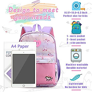 Kids Backpacks for Boys and Girls14.2 Inch, Bergmoer Toddler Backpack Ideal for Preschool Kindergarten Elementary School Travel Backpacks, Cute Lightweight Unicorn Backpack for PreschoolKids Backpacks